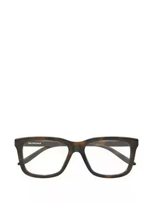 Balenciaga Tortoiseshell-effect Rectangle-frame Glasses - Brown