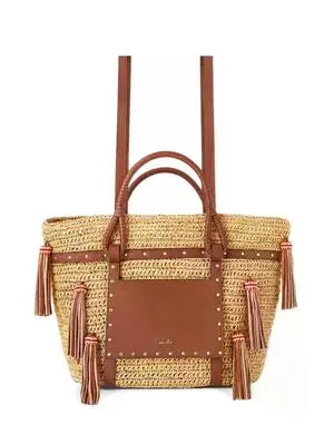 Camilla Tassel-embellished Raffia Tote Bag