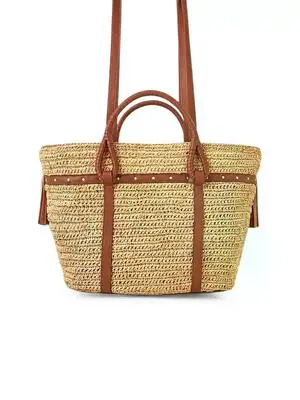 Camilla Tassel-embellished Raffia Tote Bag