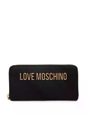 Moschino Logo-plaque Zip-around Wallet - Black
