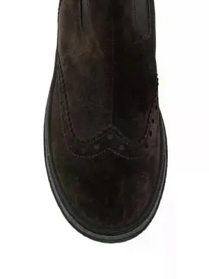 Agl Brogue-detail Suede Chelsea Boots