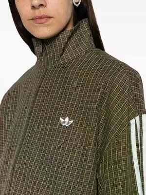 Adidas Check-pattern Side-stripe Jacket