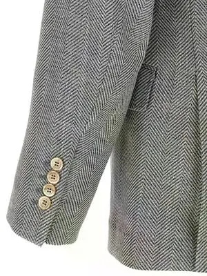 Brunello Cucinelli Wool, Alpaca And Silk Chevron Deconstructed Blazer