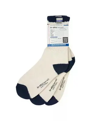 Mihara Yasuhiro Contrast-cuff Socks - Neutrals