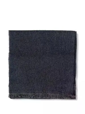 LANVIN Logo-embroidered Frayed Scarf