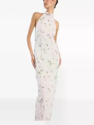 ROTATE BY BIRGER CHRISTENSEN Flower Beads Maxi Dress Light - Pink