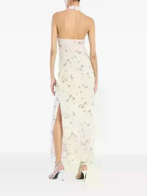 ROTATE BY BIRGER CHRISTENSEN Flower Beads Maxi Dress Light
