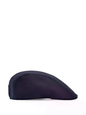 Canali Logo-patch Wool Flat Cap - Blue