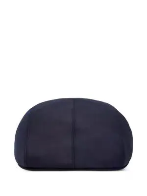 Canali Logo-patch Wool Flat Cap - Blue