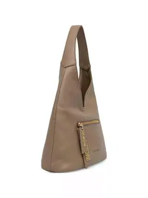 Moschino Logo-plaque Pebbled-effect Tote Bag - Neutrals