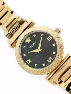 Versace Textured-bezel 27mm Watch - Black