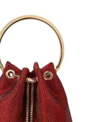JIMMY CHOO Bon Bon Crystal-embellished Bucket Bag - Red
