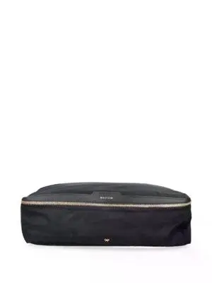 ANYA HINDMARCH Monogram-print Tassel-detail Clutch Bag - Black