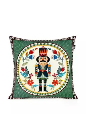 VESTA Nutcracker Folk-motif Cushion - Green