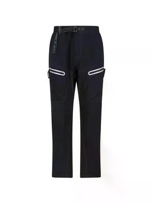 AND WANDER Belted Contrast-stitch Trousers - Blue