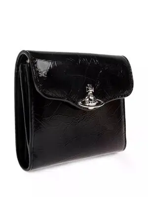 VIVIENNE WESTWOOD Orb-plaque Crinkled-leather Wallet