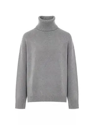 ALLUDE Roll-neck Cashmere Sweater - Grey