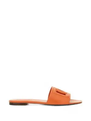 Dolce & Gabbana Logo-strap Leather Sandals - Orange