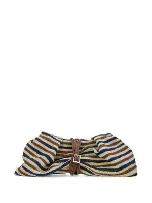 SENSI STUDIO Striped Sisal Clutch Bag - Neutrals