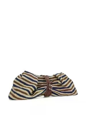 SENSI STUDIO Striped Sisal Clutch Bag