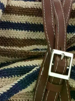SENSI STUDIO Striped Sisal Clutch Bag