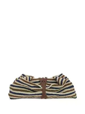 SENSI STUDIO Striped Sisal Clutch Bag