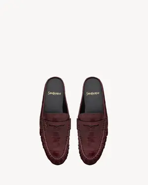 Saint Laurent Le Loafer Mules In Hagfish
