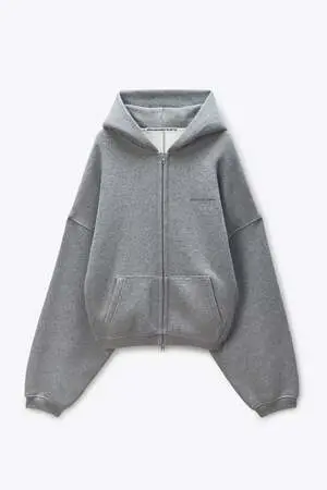 Alexander Wang Crystal Hotfix Zip-up Hoodie - Sidewalk