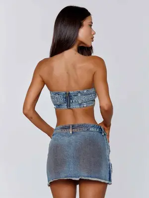 OUTCAST Jacinta Mini Skirt Denim