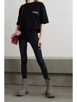 Balenciaga Oversized Embroidered Cotton-jersey T-shirt