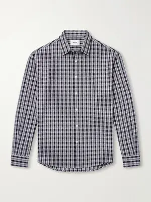 Nn07 Deon 50007 Checked Organic Cotton Shirt - Blue
