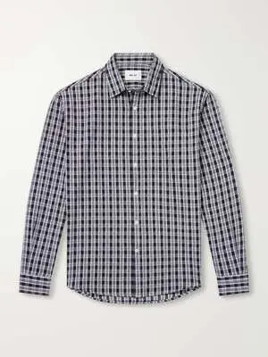 Nn07 Deon 50007 Checked Organic Cotton Shirt - Navy