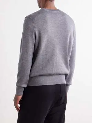 AMI Paris Adc Logo-embroidered Merino Wool Sweater