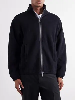 MFPEN Covet Ribbed Cotton-jersey Zip-up Sweatshirt - Black