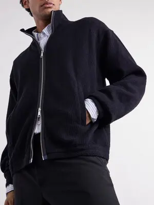 MFPEN Covet Ribbed Cotton-jersey Zip-up Sweatshirt - Black