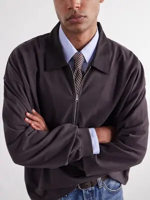 AGOLDE Darius Cotton-jersey Half-zip Polo Shirt - Brown