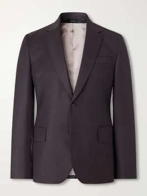 Paul Smith Wool And Cashmere-blend Flannel Suit Jacket - Brown