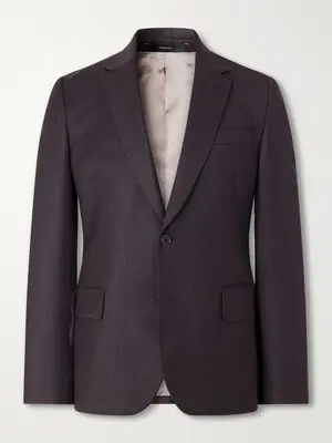 Paul Smith Wool And Cashmere-blend Flannel Suit Jacket - Brown