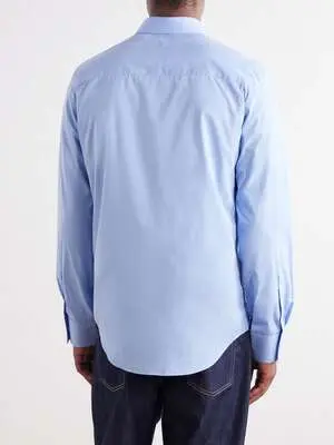 AMI Paris Tailor Logo-embroidered Cotton-poplin Shirt