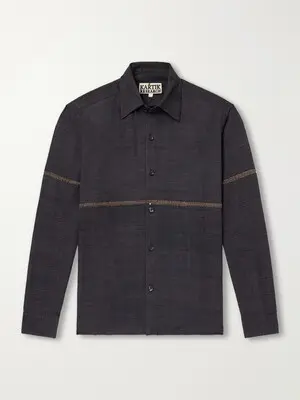 KARTIK RESEARCH Rabari Embroidered Cotton Shirt - Gray