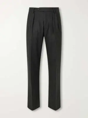 Massimo Alba Stan Straight-leg Pleated Virgin Wool Suit Trousers - Gray