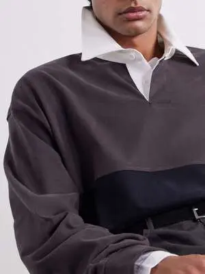 AGOLDE Colour-block Cotton-jersey Polo Shirt