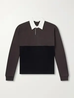 AGOLDE Colour-block Cotton-jersey Polo Shirt - Multi