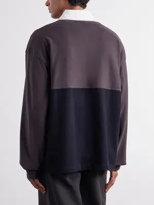AGOLDE Colour-block Cotton-jersey Polo Shirt