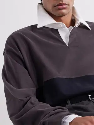 AGOLDE Colour-block Cotton-jersey Polo Shirt