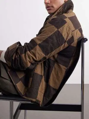 KARDO Bodhi Embroidered Checked Cotton Blouson Jacket