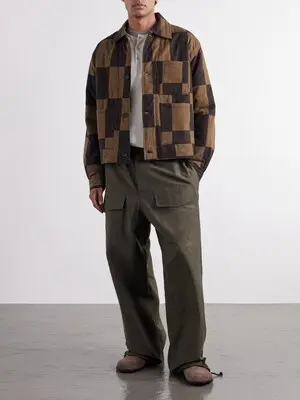 KARDO Bodhi Embroidered Checked Cotton Blouson Jacket