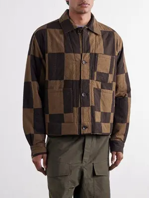 KARDO Bodhi Embroidered Checked Cotton Blouson Jacket
