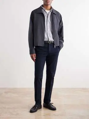 SLOWEAR Glanshirt Button-down Collar Checked Cotton Shirt
