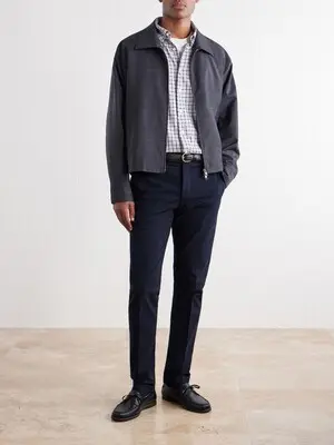 SLOWEAR Glanshirt Button-down Collar Checked Cotton Shirt